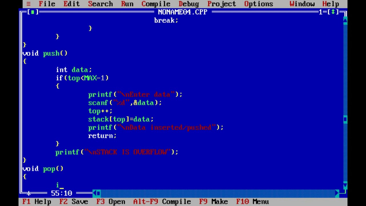 Implementation of stack using array in C programming  -  Code Ambition