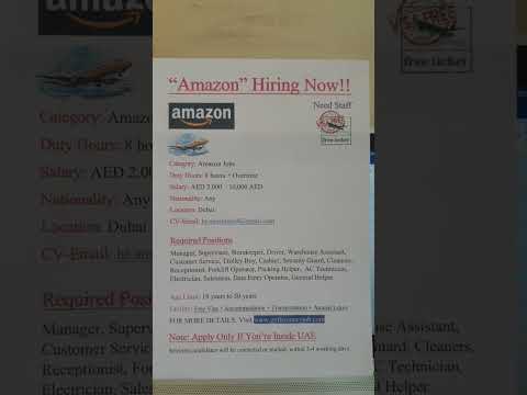 "Amazon Jobs in Dubai 🇦🇪 | Free Visa + Ticket!" #dubaijobs #dubaijobportal #amazonjob #shorts