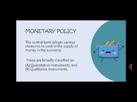 TOOLS OF MONETARY POLICY BY CENTRAL BANK : MACROECONOMICS : CLASS XII : CBSE