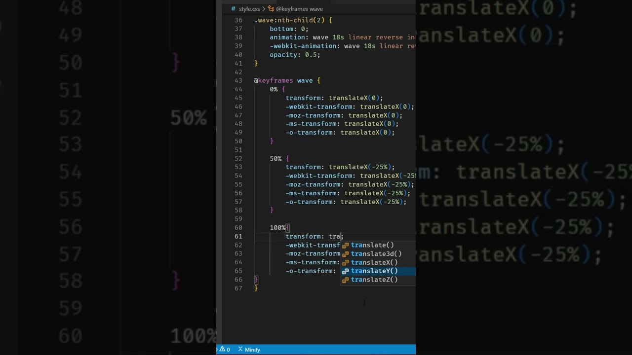 CSS Only Wave Animation #shorts #animation