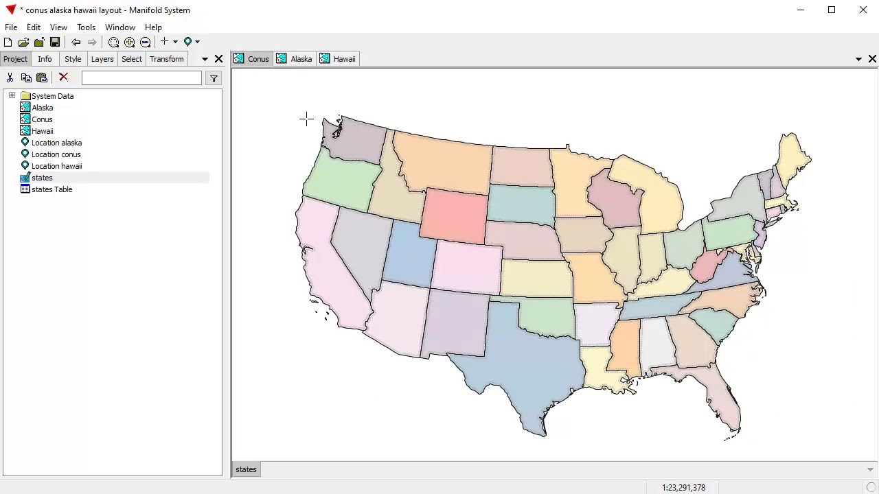 Create a Layout with 48 States, Alaska and Hawaii