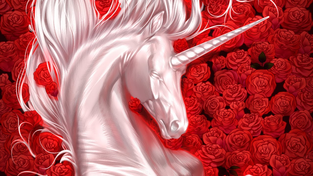 |SPEEDPAINT| Unicorn in red roses
