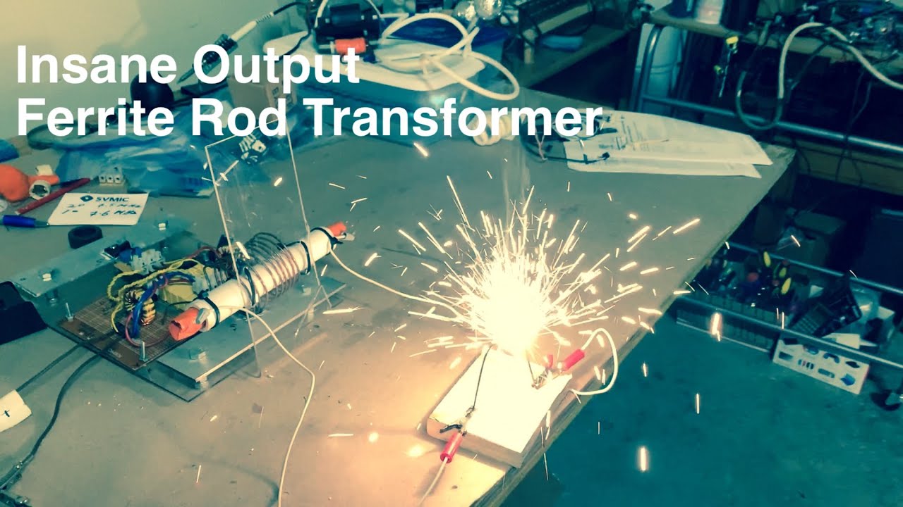 Insane Arc from Ferrite Rod Transformer (@SciTubeHD)