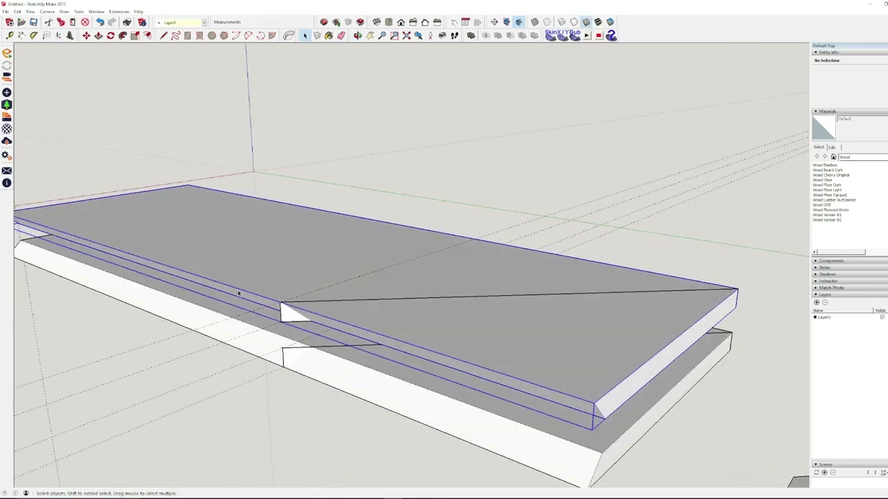 SketchUp Tutorial Beveled Mitered Floating Shelf