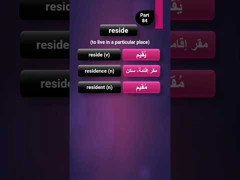 IELTS Vocabulary - reside