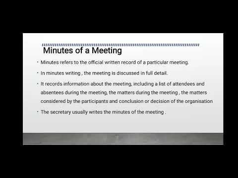 301.5 Effective Technical Communication - Minutes of a Meeting