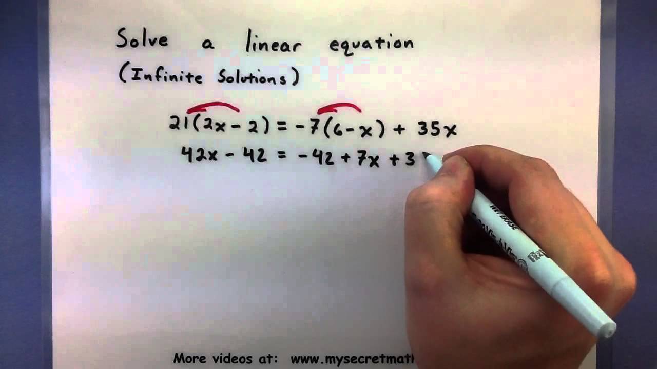 Pre-Calculus - Solve a linear equation with infinite solutions