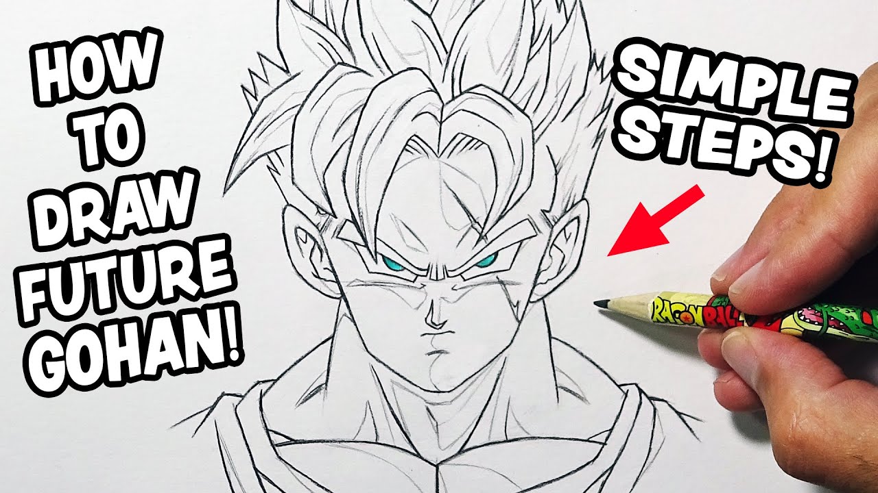How To Draw FUTURE GOHAN SUPER SAIYAN For Beginners! Step By Step!