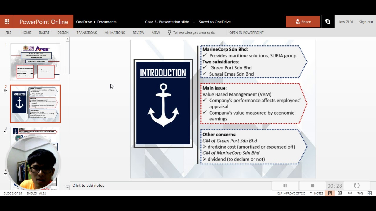 Case 3- Presentation slide.pptx - Microsoft PowerPoint Online