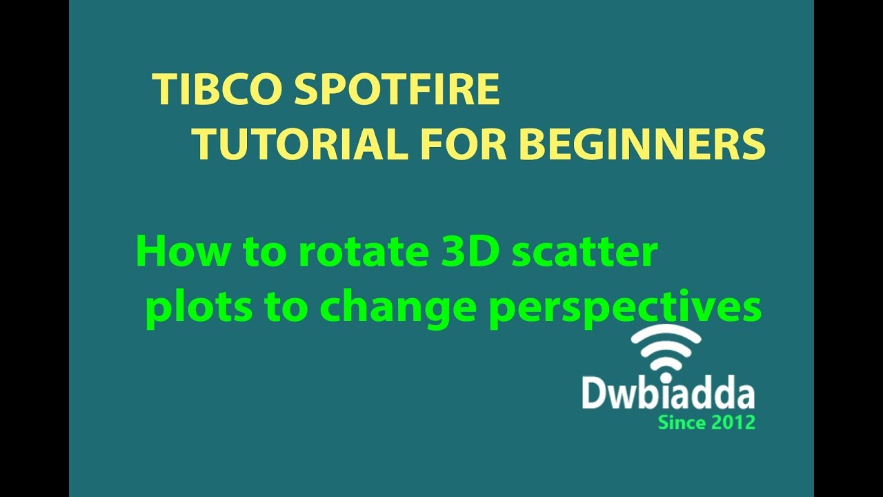 How to rotate 3D scatter plots to change perspectives | Tibco spotfire videos