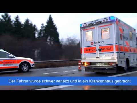 Mann schwer verletzt - Lkw durchbricht A1-Leitplanke bei Bramsche