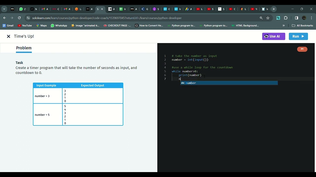 42 Time's Up! | Python Developer | Sololearn