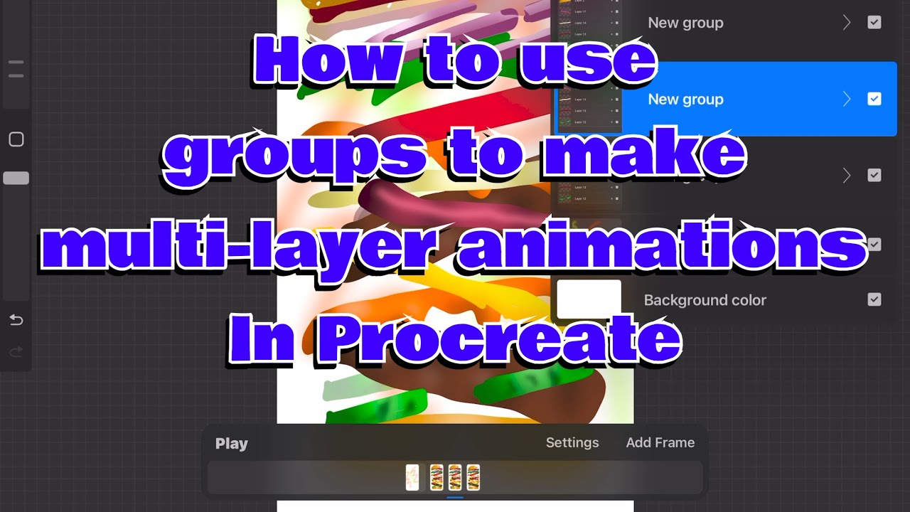 How to use layer groups to create multi-layer animations in #Procreate - #Tutorial