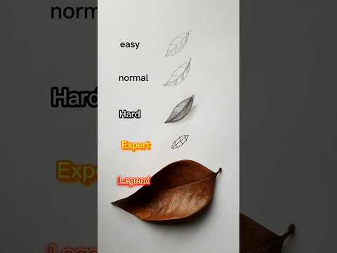 How to draw a leaf?:what level are you? #drawing #pencilsketch #art #shorts #drawingtutorial