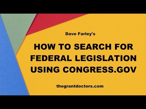 How to search for federal legislation using Congress.gov
