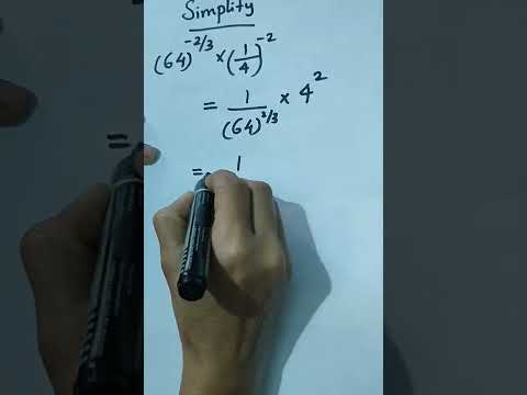 Simplify (64)-²/³ × (1/4)-² = ? #MathsSolutions #Maths #Simplified #Easily
