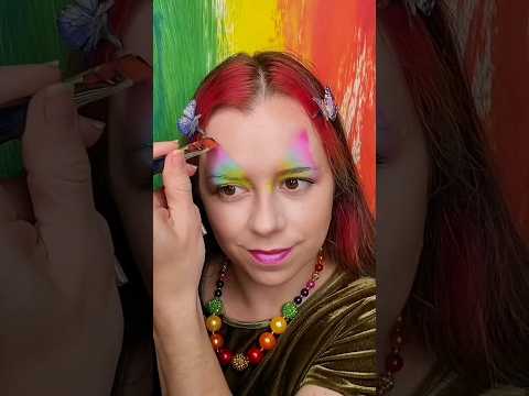 60 Second Butterfly Face Paint #facepaint #voiceover #fyp #butterflymakeup