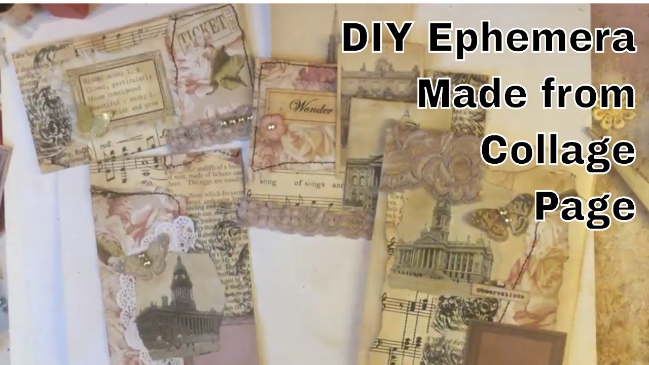 DIY Ephemera - Made from Collage Sheet - Junk Journal Tutorial