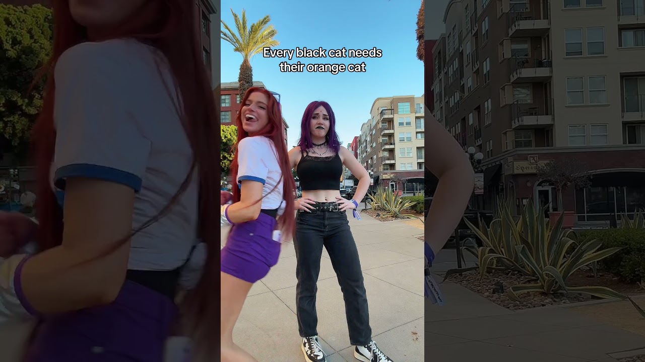 Raven and Starfire Casual Cosplay🖤💗 @hnnhxl #raven #starfire #teentitan #cosplay #casual #goth