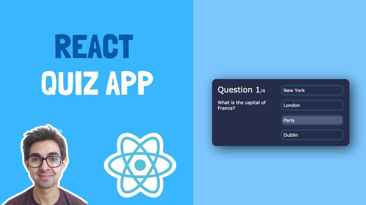 React Quiz App Tutorial (w/ starter code + working example) | Beginner React Projects