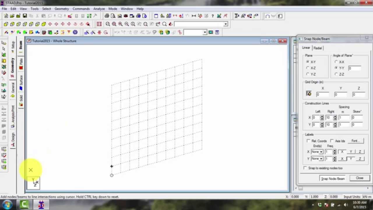 Staad Pro 2003 Screen or Interface