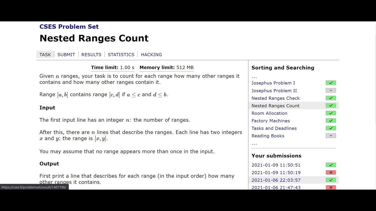 Help Needed With Nested Range Count Cses Codechef Discuss