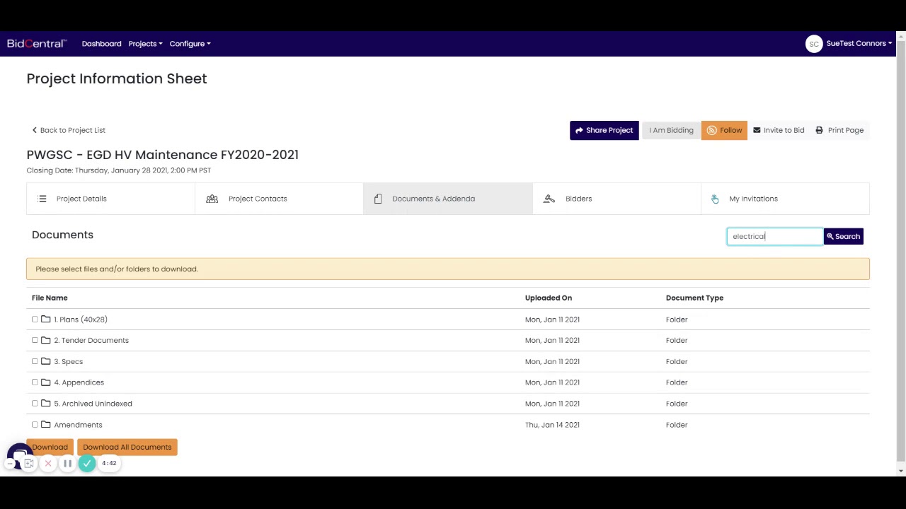 Document Search - Documents Tab