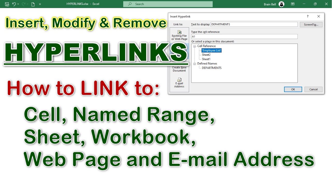 Excel Hyperlink Basics: Create, Edit, and Remove Links Using the Insert Hyperlink Dialog