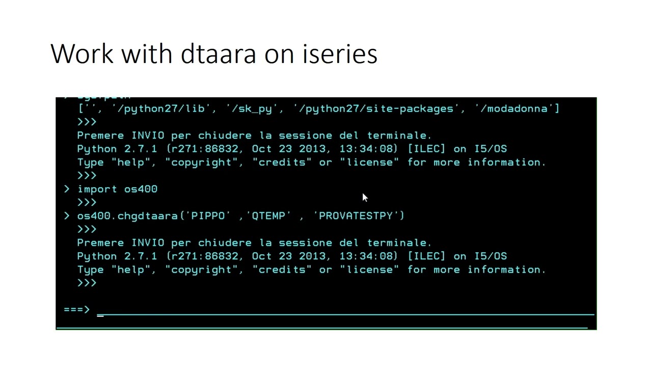 Integration Python on iseries