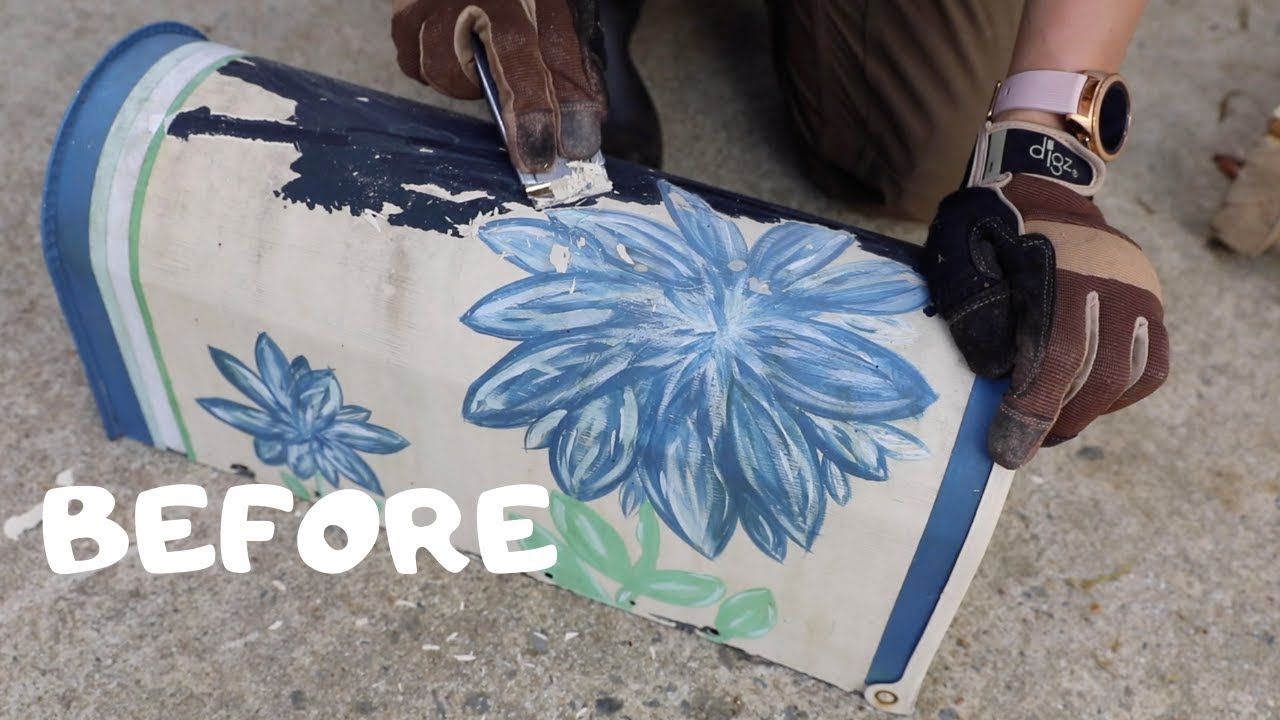 BEFORE and AFTER: DIY Mailbox Makeover With Spray Paint - Thrift Diving