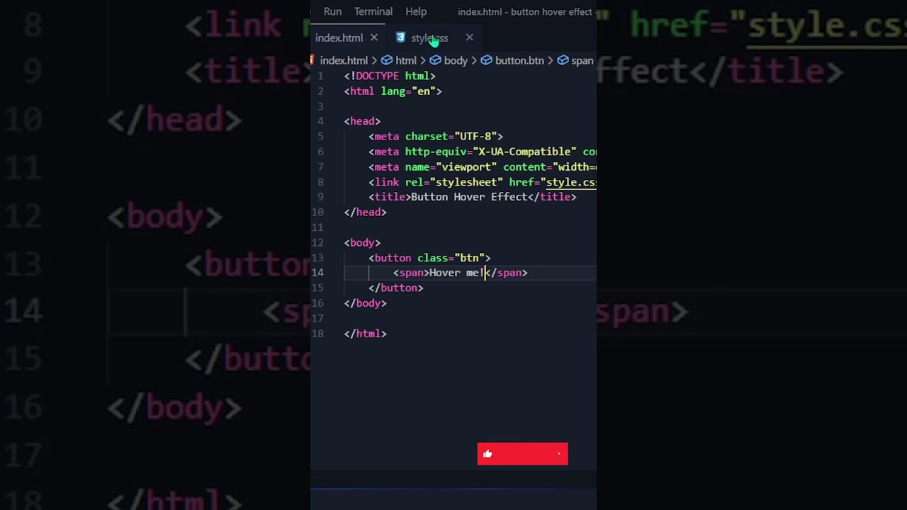 Button Hover Animation Effect CSS #shorts