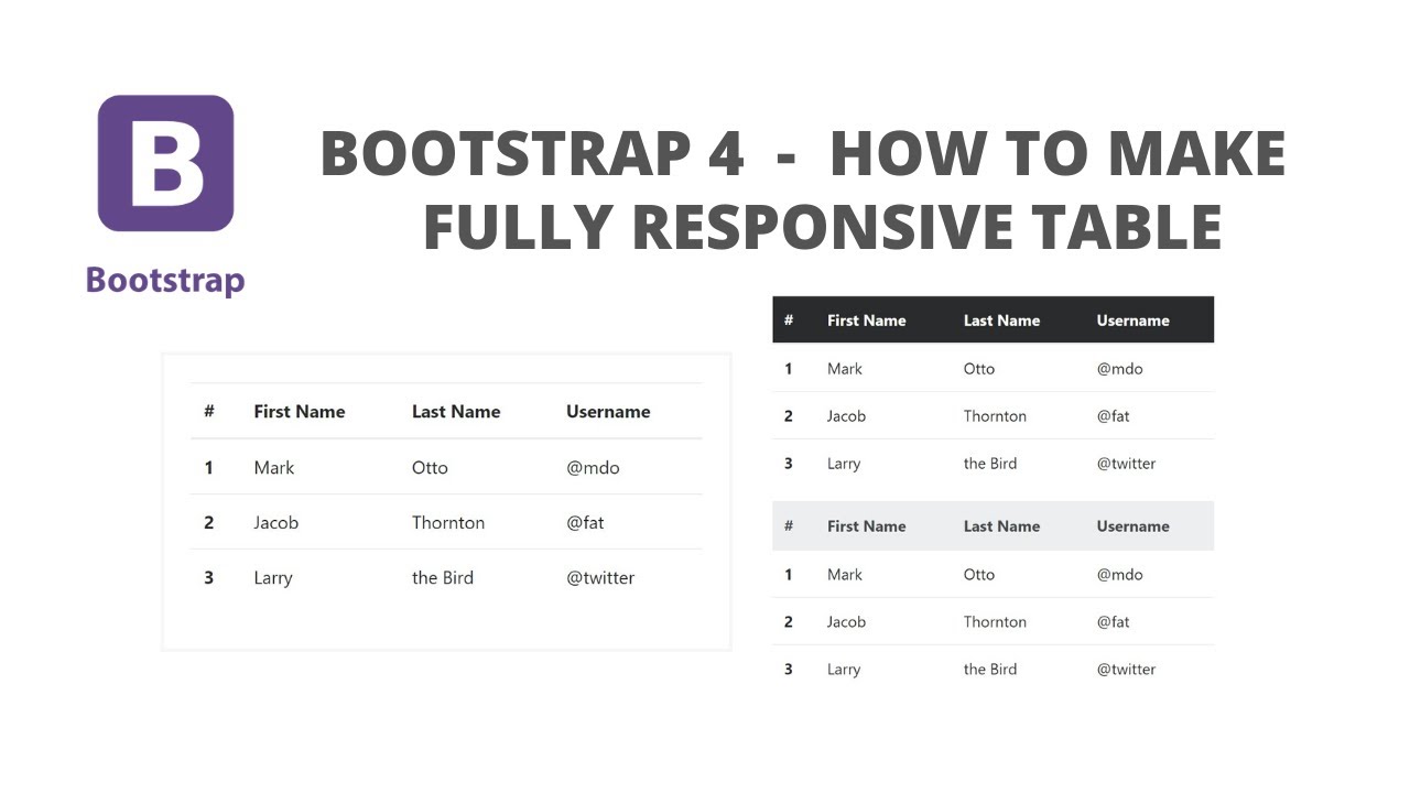 BOOTSTRAP 4 | Full Responsive Table