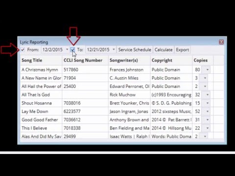Lyric Reporting in MediaShout 6