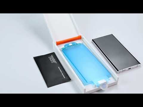 Install MOHAVE Transparent Samsung Galaxy S22 Ultra screen protector by alignment box May 10 2022
