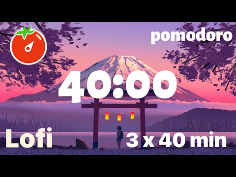 40 Minute Timer - Lofi - Pomodoro Timer - 3 x 40 min
