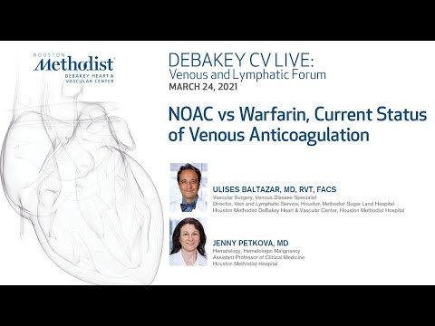 NOAC vs Warfarin, Current Status of Venous Anticoagulation (Baltazar MD; Petkova MD) March 24, 2021