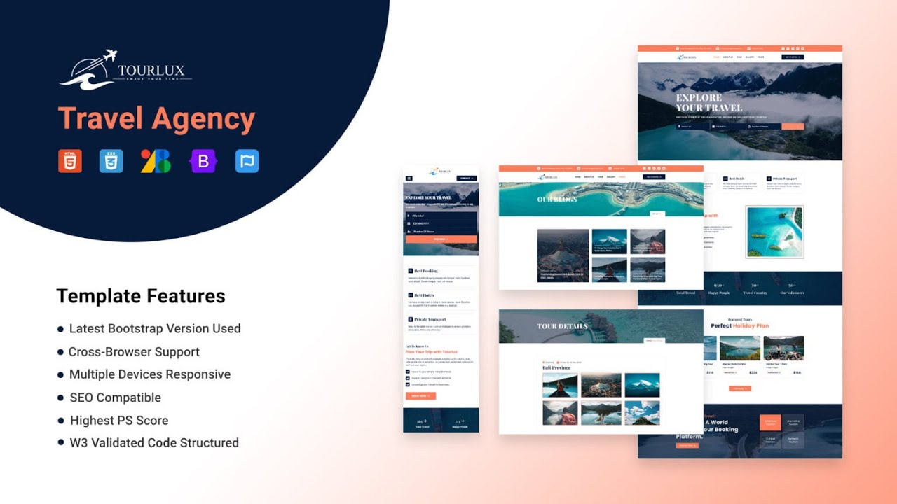 Tourlux | Travel Agency | Bootstrap Template | DesignToCodes