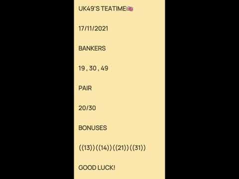 BEST UK49'S TEATIME PREDICTIONS