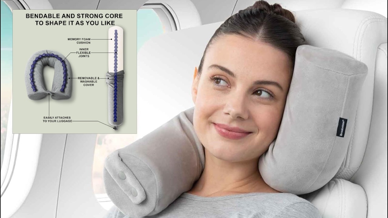 Brookstone Free-Form Memory Foam Twist Travel Pillow