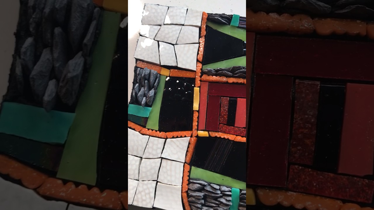 Watch me put together a mosaic inspired by #africanfabric #africanart #mosaics #kentecloth