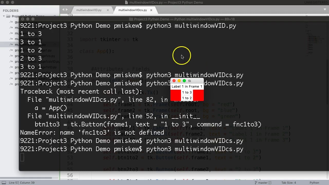 Tkinter - GUI Example Multiple Display Frames (Class Structu