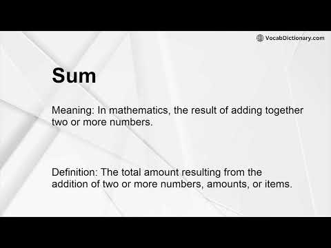Sum Meaning