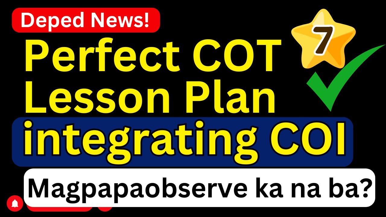 Creating COT lesson plan with COI PPST Objectives integration