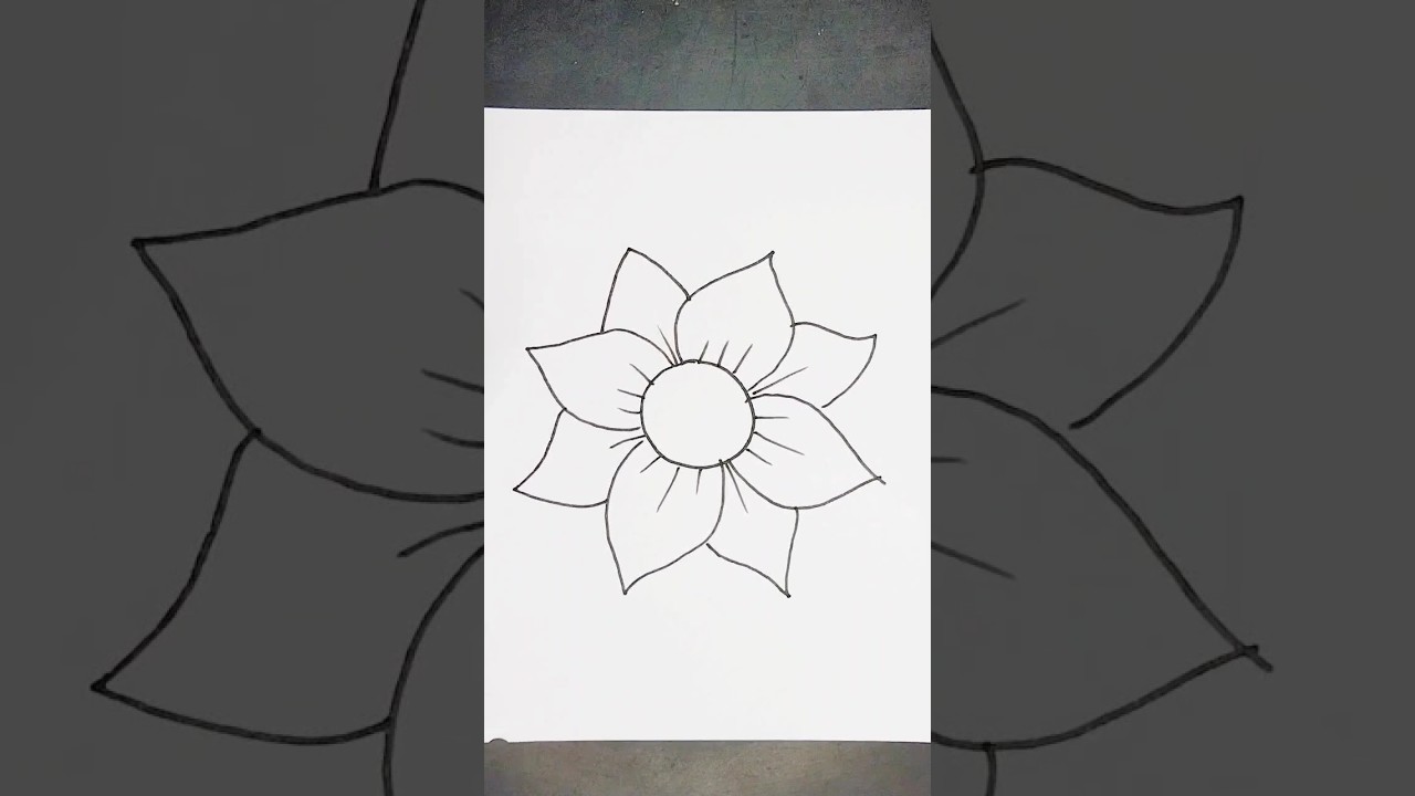 simpel menggambar bunga #gambarbunga #videoshorts #finearttips
