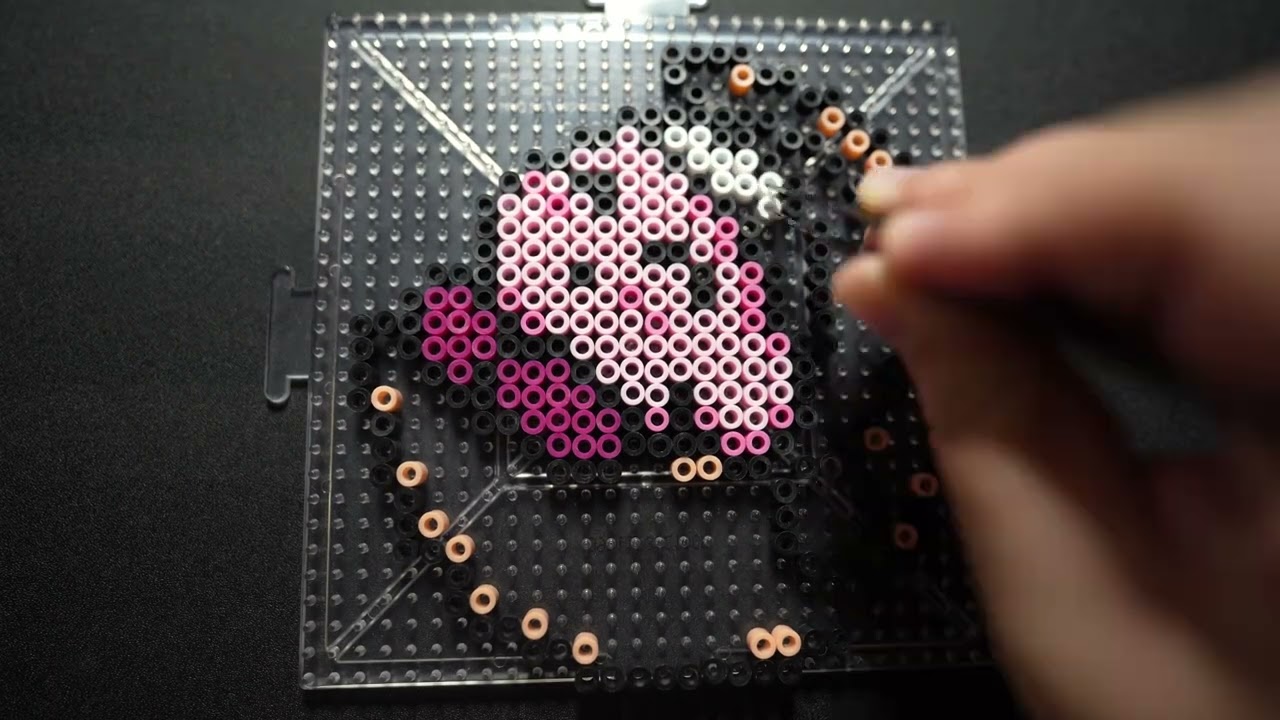 Sleeping Kirby Perler Bead Timelapse