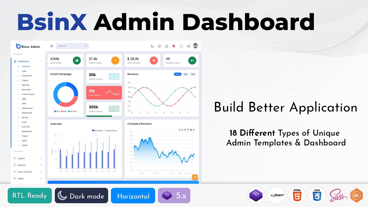 Bootstrap 5 Admin Template with Multiple Dashboard Layouts & Components