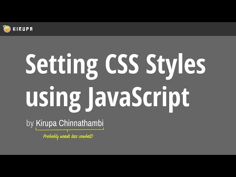 Setting CSS Styles using JavaScript
