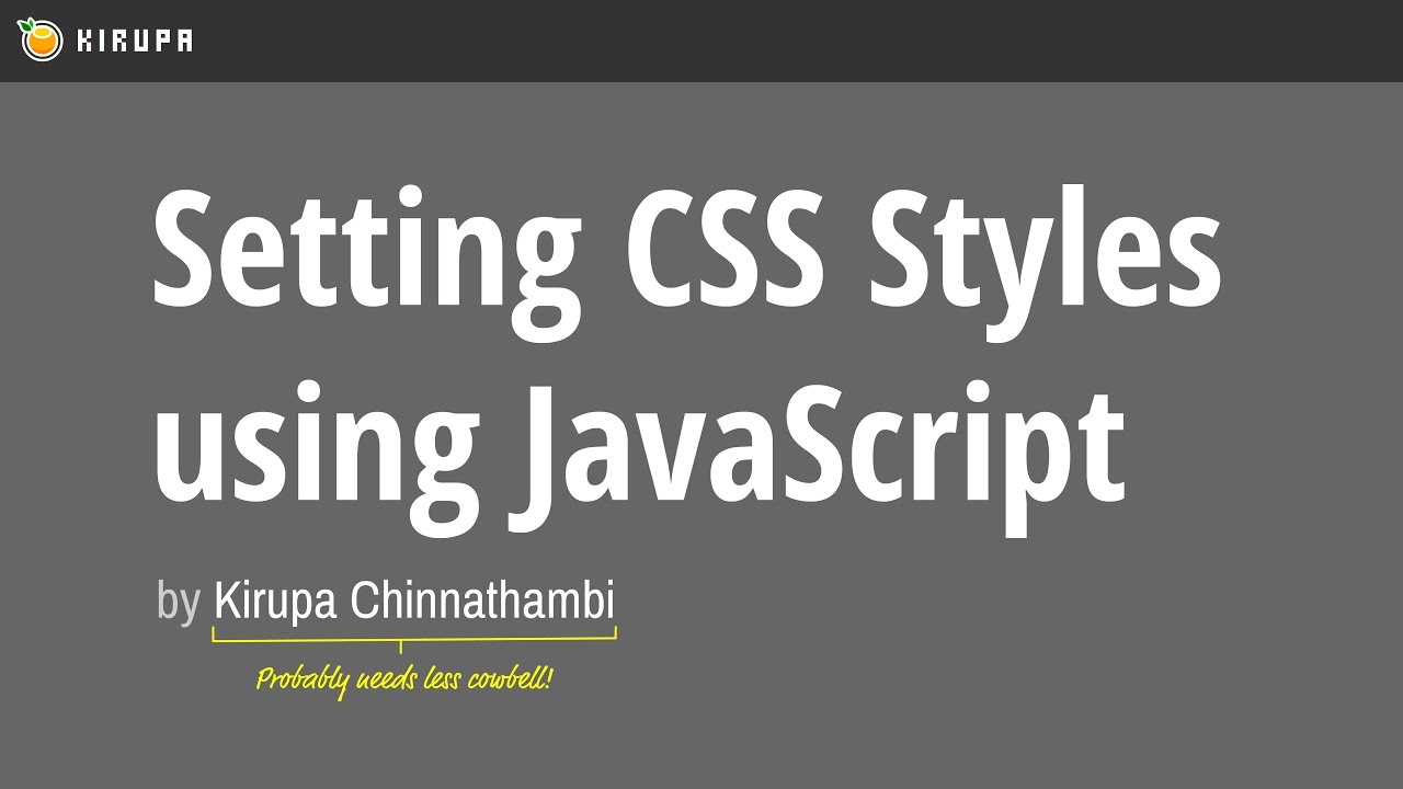 Setting CSS Styles using JavaScript