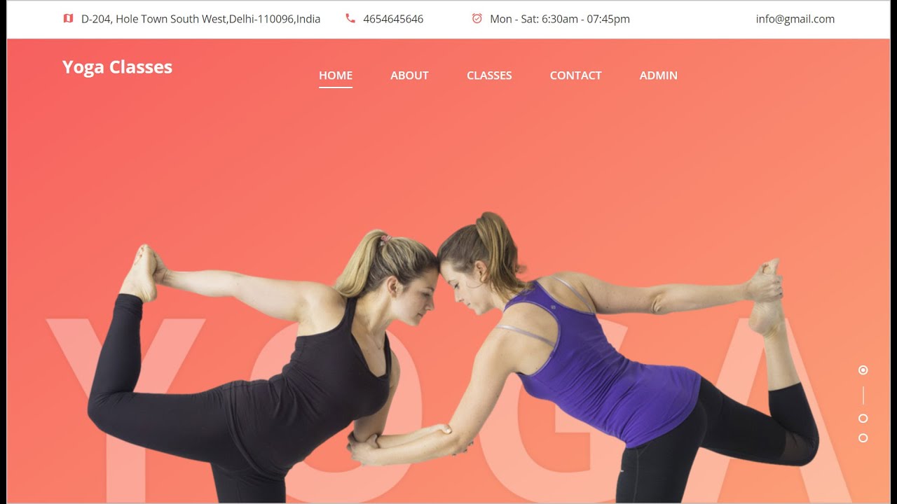 Yoga Class Booking Website