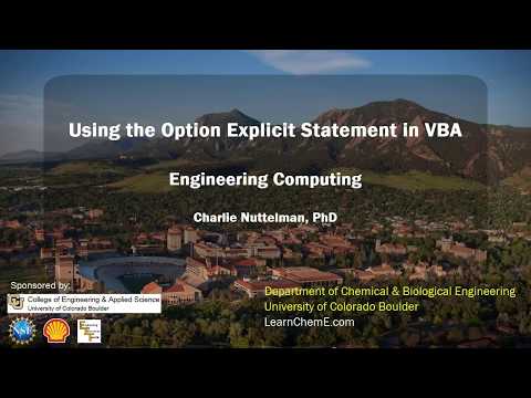 Using the Option Explicit Statement in VBA